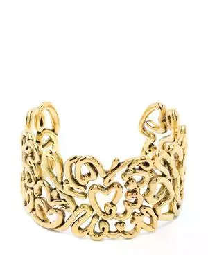 AURÉLIE BIDERMANN Tone Heart Motif Cuff Bracelet - Gold