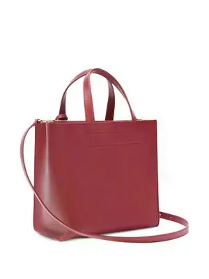 Furla Divide Top Handle Leather Tote Bag - Red