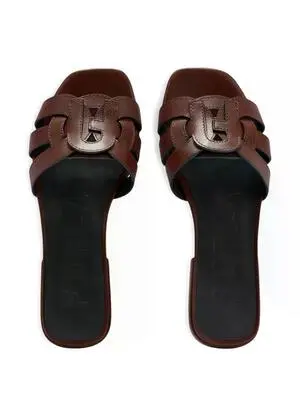 Furla Leather Sandals - Brown