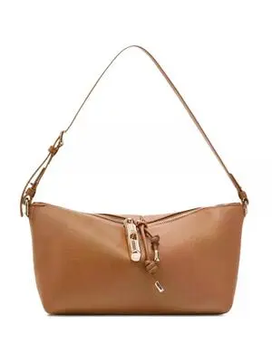 Furla Debby Zip Leather Shoulder Bag - Brown