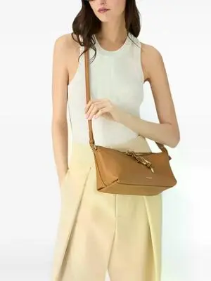 Furla Debby Zip Leather Shoulder Bag - Brown