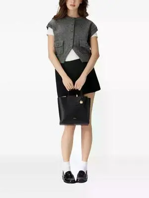 Furla Divide It Zip Leather Tote Bag - Black