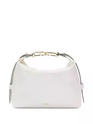 Furla Tonie Textured Leather Shoulder Bag - White