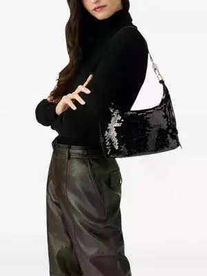 Furla Sequin Embellished Shoulder Bag - Black