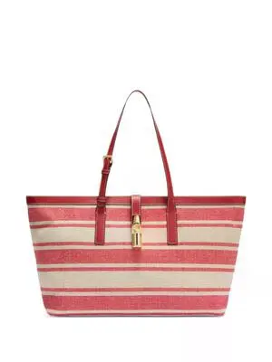Furla Large Debby Striped Canvas Tote Bag