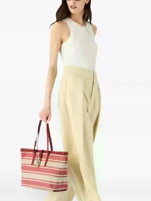 Furla Large Debby Striped Canvas Tote Bag