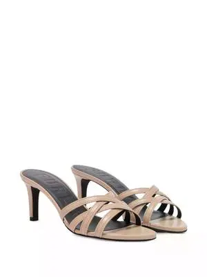 Furla Crossover Strap Leather Heeled Sandals