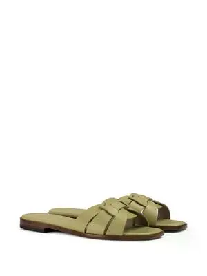 DOUCAL'S Leather Woven Sandals - Green