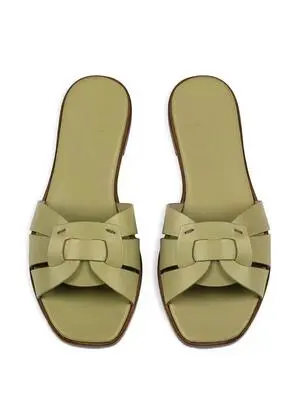 DOUCAL'S Leather Woven Sandals - Green