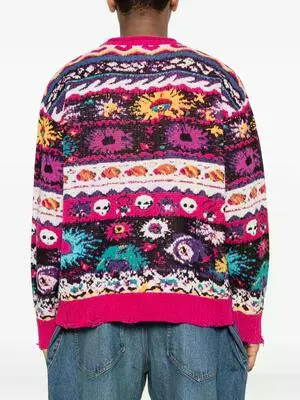 R13 Floral Distressed Knit Sweater