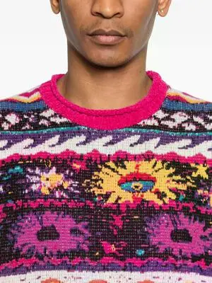 R13 Floral Distressed Knit Sweater