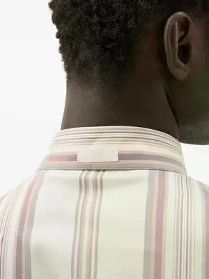 Versace Striped Silk Loose Shirt - Neutrals