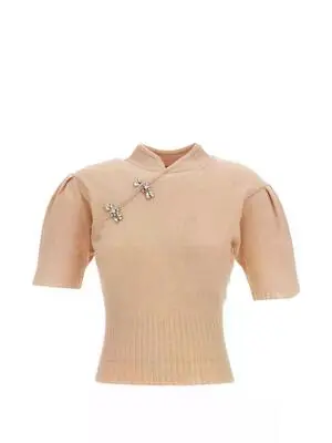 Simone Rocha Cashmere Puff Sleeve Sweater - Neutrals