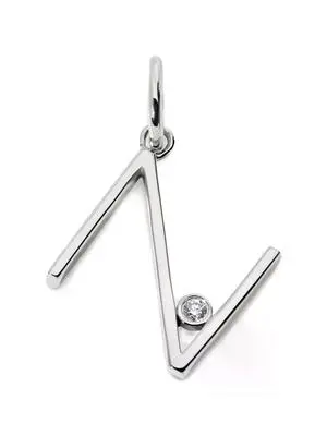 Monica Vinader Tone Diamond Solitaire Initial Pendant - Silver
