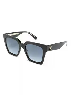 Tommy Hilfiger Monogram Geometric-frame Sunglasses - Black