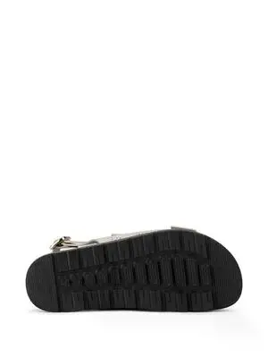 DOUCAL'S Leather Buckle Sandals - Neutrals