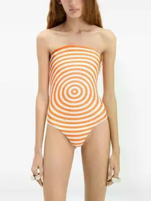 JEAN PAUL GAULTIER Striped Swimsuit - Orange