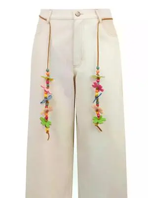 Mira Mikati Relaxed Fit Belted Wide Leg Trousers With Embellished Detail