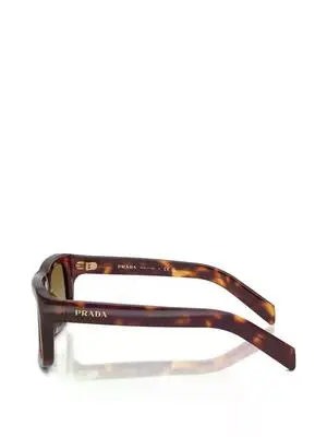 Prada Tortoiseshell-effect Rectangle-frame Sunglasses - Brown
