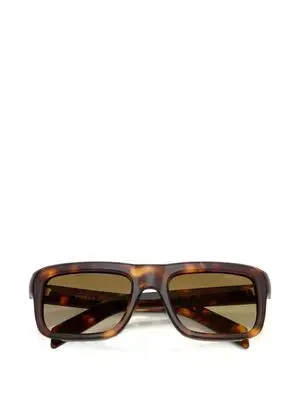 Prada Tortoiseshell-effect Rectangle-frame Sunglasses - Brown