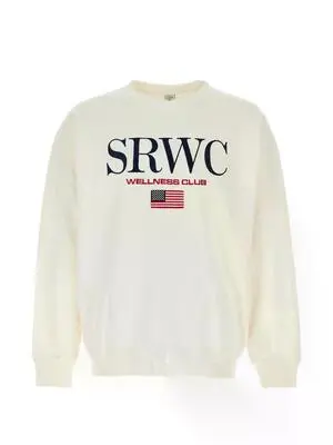 Sporty & Rich Embroidered Crew Neck Sweatshirt - White