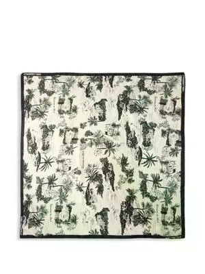 Karl Lagerfeld Graphic Print Border Scarf - Neutrals