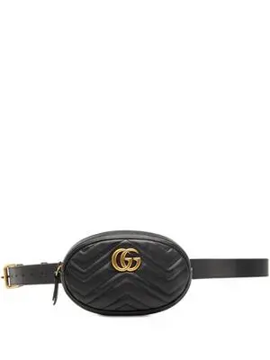Gucci Gg Marmont Matelasse Leather Belt Bag - Black