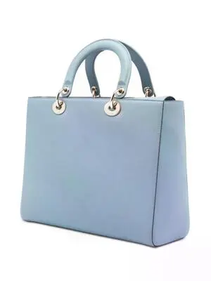 Dior Large Grained Calfskin Lady Satchel - Blue