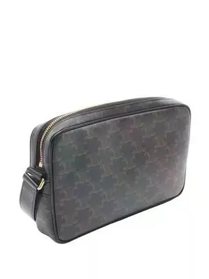 Celine Triomphe Coated Canvas Crossbody Bag - Black