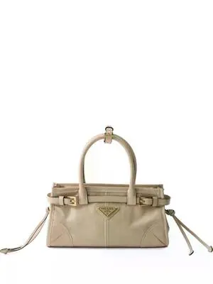 Prada Bonnie Leather Mini Handbag - Neutrals