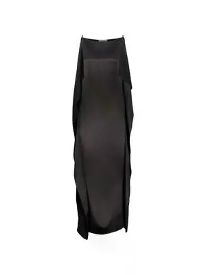 THE ROW Ruffled Silk Maxi Dress - Black