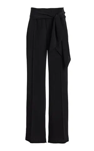 KALLMEYER Wide-leg Tie-waist Trousers - Black