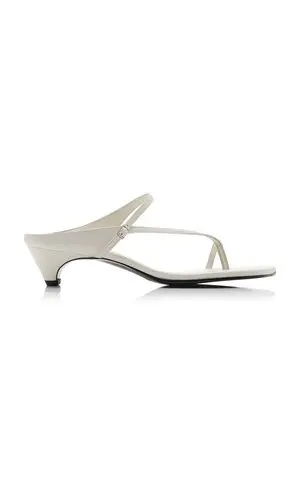SALONDEJU Oblique Leather Low Heel Sandals