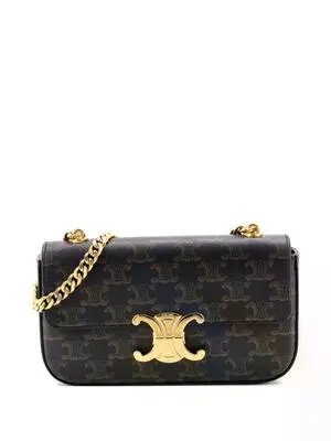 Celine Triomphe Coated Canvas Small Shoulder Bag - Brown