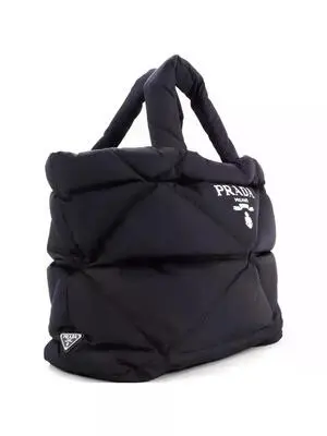 Prada Padded Logo Quilted Re-nylon Medium Tote Bag