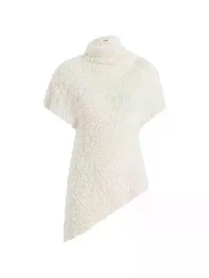 Khaite Asymmetrical Textured Top - Neutrals