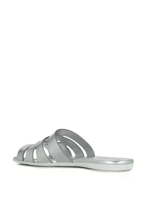 Hogan Flat Metallic Sandals - Silver
