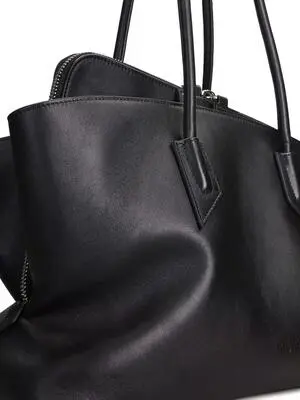 Attico Medium La Passeggiata Leather Tote Bag - Black