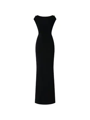 Elisabetta Franchi Sleeveless Maxi Dress With Button Detail - Black
