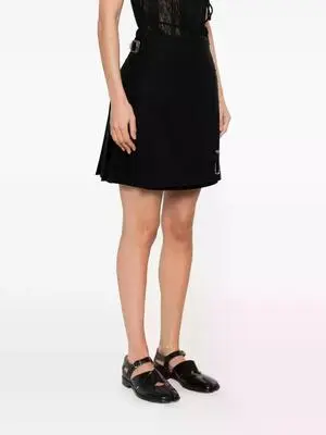 Le Kilt Wool Safety Pin Pleated Mini Skirt