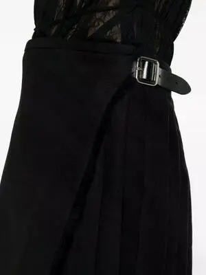 Le Kilt Wool Safety Pin Pleated Mini Skirt