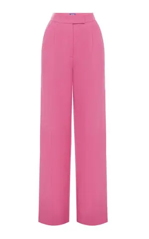 LEO LIN Elisha Tailored Wool-blend Wide-leg Pants - Fuchsia