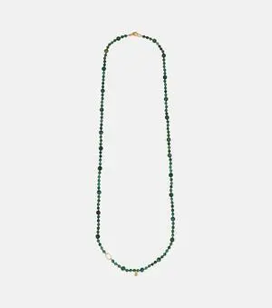 TOTEME Infinity Beaded Necklace With Jade - Green