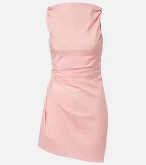 Staud Callie Asymmetric Cotton Mini Dress - Pink