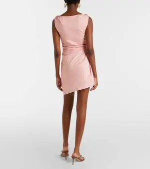 Staud Callie Asymmetric Cotton Mini Dress - Pink