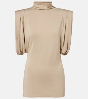 MUGLER Draped Jersey Top
