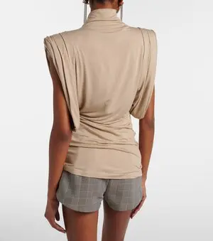 MUGLER Draped Jersey Top