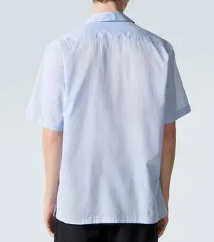 Brioni Striped Cotton Poplin Bowling Shirt