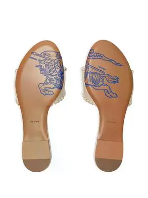 Burberry Leather Knight Stamp Slides