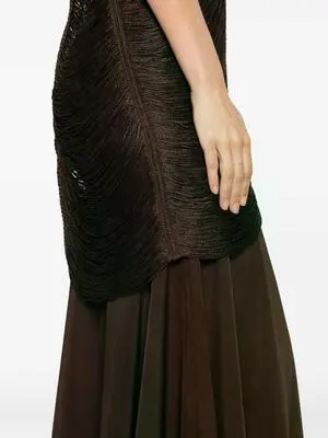 BLESS Nostalgia V-neck Maxi Dress - Brown